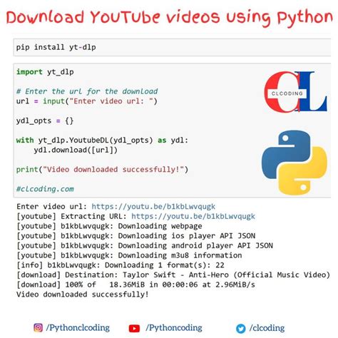 Python Coding On Instagram Download Youtube Videos Using Python 2023