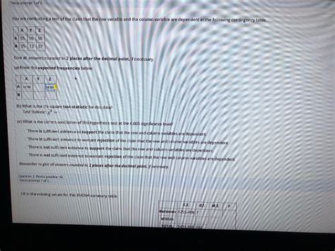 solved this is attempt 1 of 2 you are conducting a test of