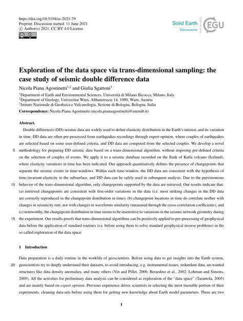 PDF Exploration Of The Data Space Via Trans Dimensional Sampling The Case Study Of Seismic