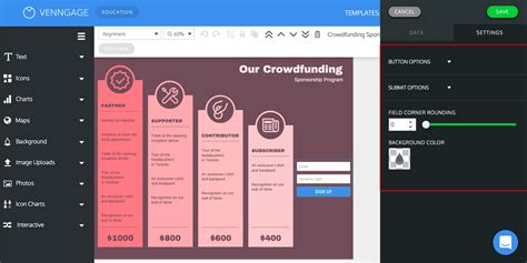 Agrega o edita un formulario en tu diseño Editor Clássico Base de conocimiento Venngage