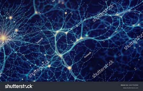 Illustration Abstract Neuron On Blue Background Stock Illustration