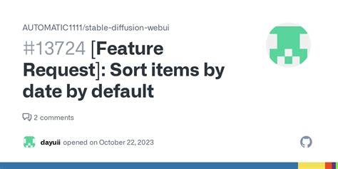 Feature Request Sort Items By Date By Default · Issue 13724