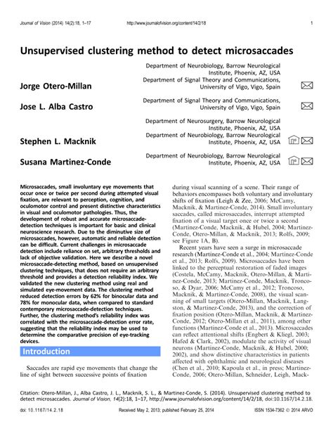 pdf unsupervised clustering method to detect microsaccades