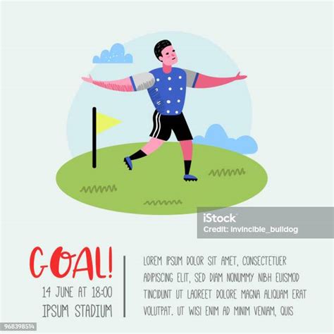 축구 만화 선수 포스터 현수막입니다 유니폼에서의 축구 선수 스포츠맨 문자 배너입니다 스포츠 선수 재생 축구입니다 벡터 일러스트