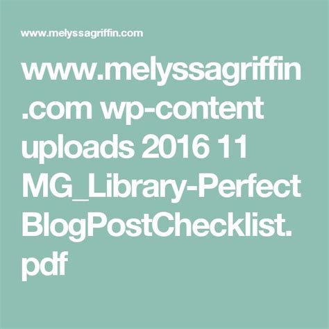 The Perfect Blog Post Checklist