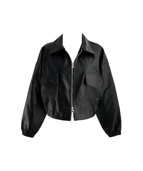 워무드마인 당일발송 Two Way Leather Crop Jacket 뒷밴딩 투웨이 카라 크롭 숏 포켓 무지 레더 가죽 자켓 재킷 가죽자켓 레더자켓 크롭자켓 크롭레더자켓