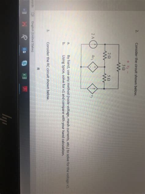 Solved Consider The Circuit Shown Below Vi Chegg Com