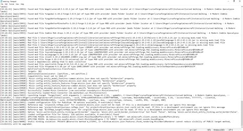 tryna run the cursed walking modpack and it gives giving me error code 1 and crashing, checked ...