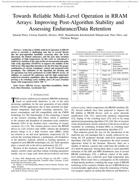 Pdf Toward Reliable Multi Level Operation In Rram Arrays Improving