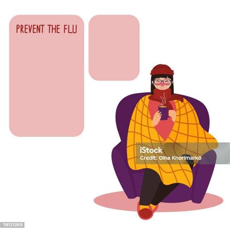 빨간 모자에 어린 소녀는 감기 독감이나 바이러스를 잡았다 감기와 독감에 대한 스톡 벡터 아트 및 기타 이미지 감기와 독감 건강관리와 의술 건강한 생활방식 Istock