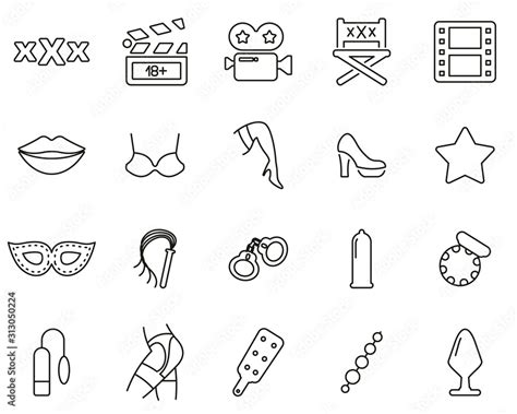 adult movie icons thin line set big stock vector adobe stock