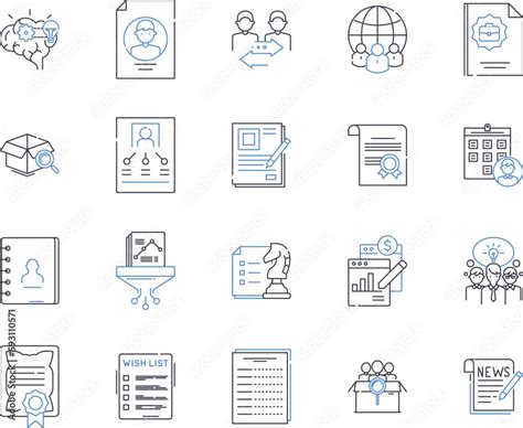 Document Flow Outline Icons Collection Document Flow Management