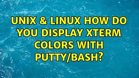 Unix And Linux How Do You Display Xterm Colors With Puttybash 3