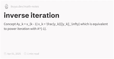Inverse Iteration