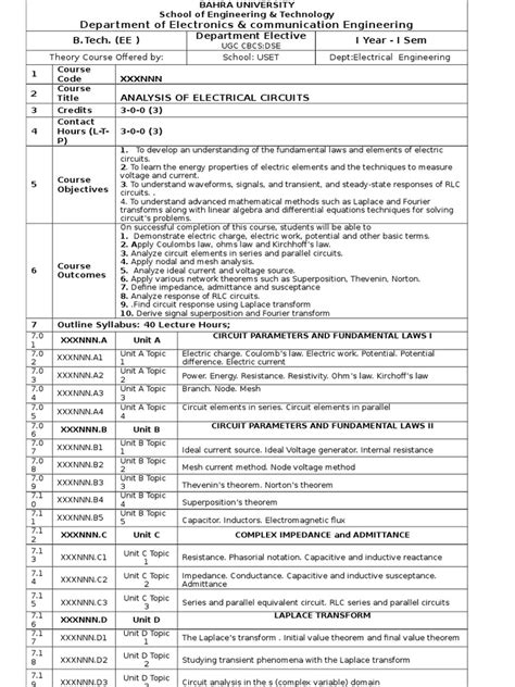 Analysis Of Electrical Circuits Doc Electrical Network Series And