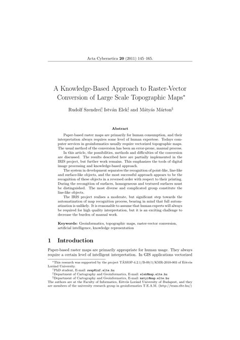 Pdf A Knowledge Based Approach To Raster Vector Conversion Of Large Scale Topographic Maps