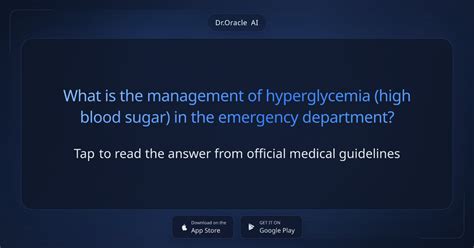 What Is The Management Of Hyperglycemia High Blood Sugar In The
