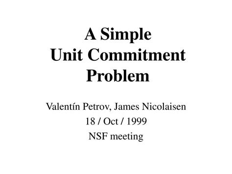 Ppt A Simple Unit Commitment Problem Powerpoint Presentation Free