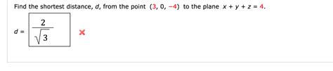 Solved Find The Shortest Distance D From The Point