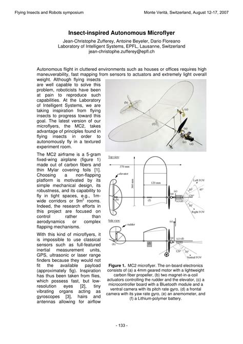 Pdf Insect Inspired Autonomous Microflyer