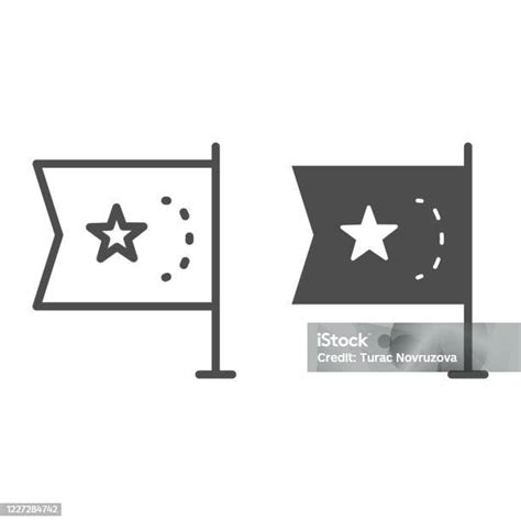 중국 국기 선과 단단한 아이콘 흰색 배경에 중국 공화국의 국기 기호 모바일 개념 및 웹 디자인에 대한 개요 스타일의 별 아이콘 플래그 벡터 그래픽 개념에 대한 스톡 벡터