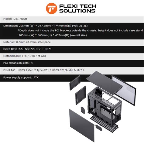 JONSBO D31 Mesh MATX PC Desktop Case Black & White J-CA-D31-MESH-WH / J ...