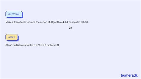 solved make a trace table to trace the action of algorithm 4 1 1 on