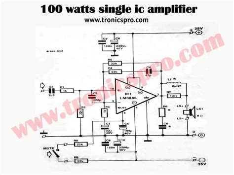100 Watts Lm3886 Amplifier Circuit Diagram