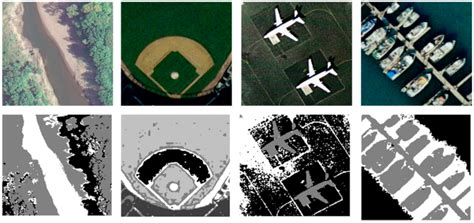 fuzzy c means segmentation over some images from ucm dataset row 1