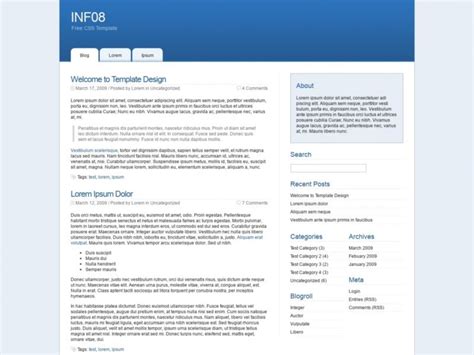 Free Simple Web Template Inf08 Free Html Templates Free Css