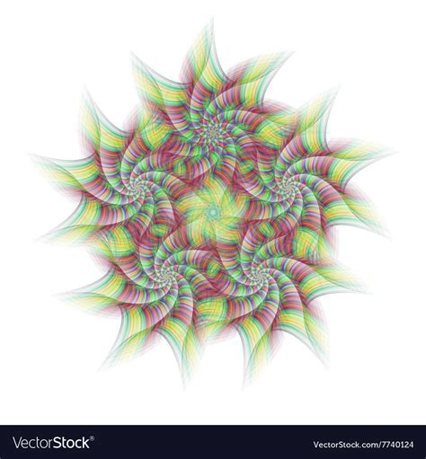 Colorful Abstract Circular Fractal Star Design Vector Image