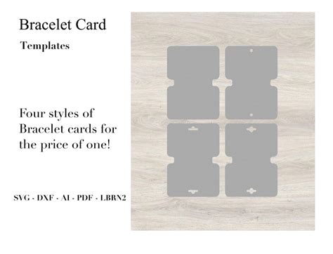 Bracelet Display Card Template Set 3 Digital File Etsy