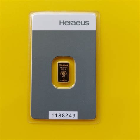 Argor Heraeus 1g 1 Gram Le 999 9 Gold Bar In A Sealed Assay Card