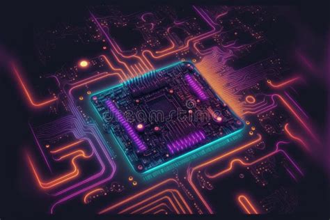 Neon Lighting Cpu Stock Illustrations Neon Lighting Cpu Stock Illustrations Vectors