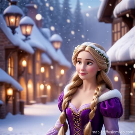 Realistic Winter Themed Disney S Rapunzel Stable Diffusion Online