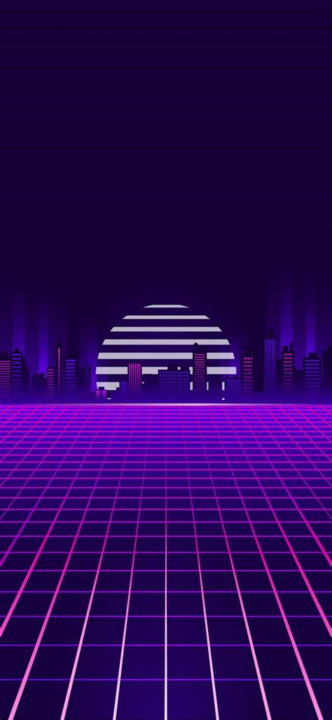 Purple Synthwave City Lockscreen Wallpaper 4k Walleddit