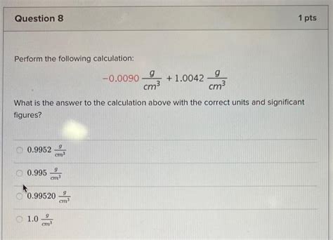 Solved Perform The Following Calculation Chegg