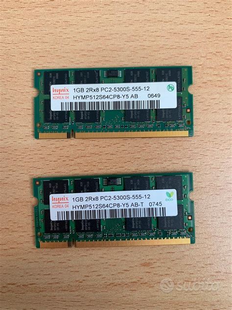 2 X 1gb Ram Ddr2 667mhz Hynix Pc3 5300s Informatica In Vendita A Padova