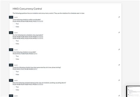 Solved Hw3 Concurrency Controlthe Following Questions Focus