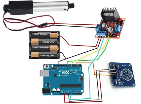 How To Control Linear Actuator Using A Capacitive Touch Button And Arduino Visuino Visual