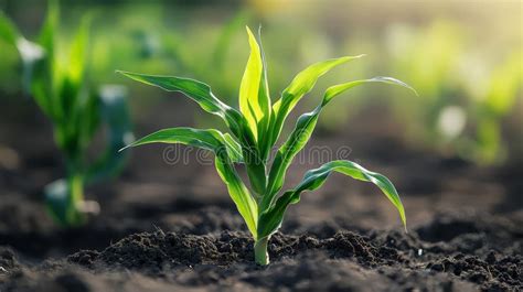 Maize Young Corn Plant Stock Illustration Illustration Of Germination