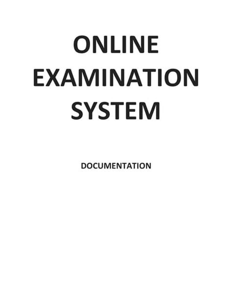 Online Examination System Project Report Pdf