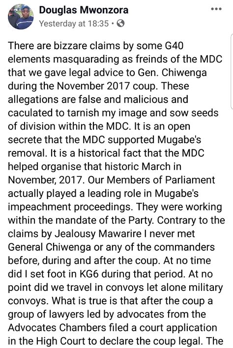 Mwonzora I Never Met Chiwenga Mafaro