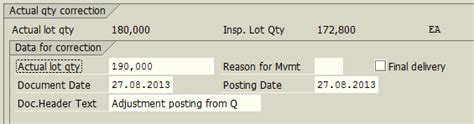 Posting Excess Qty In QA32 SAP Community