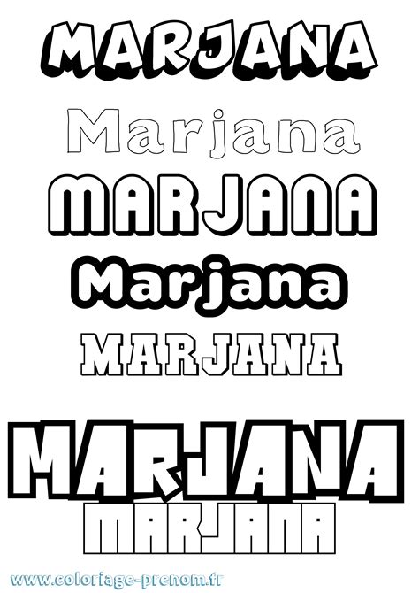 Coloriage Du Prénom Marjana à Imprimer Ou Télécharger Facilement