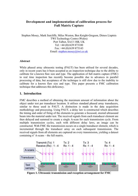 Pdf Development And Implementation Of Calibration Process For Full