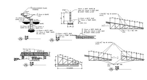 Section View Of The Stairs Of Duplex House Plan Is Given In This Autocad 2d Dwg Drawing File