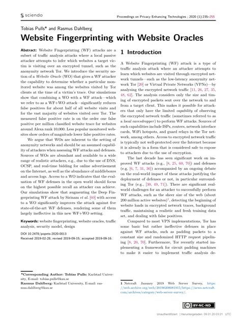 pdf website fingerprinting with website oracles