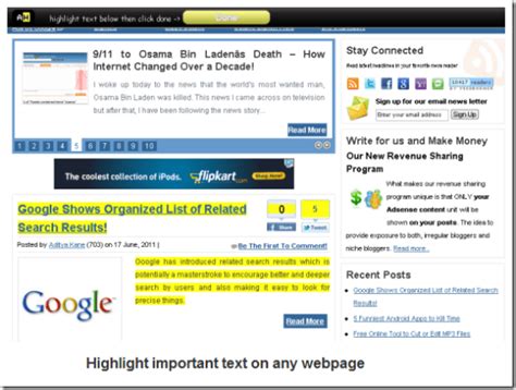 free online tool to highlight text on webpage and share