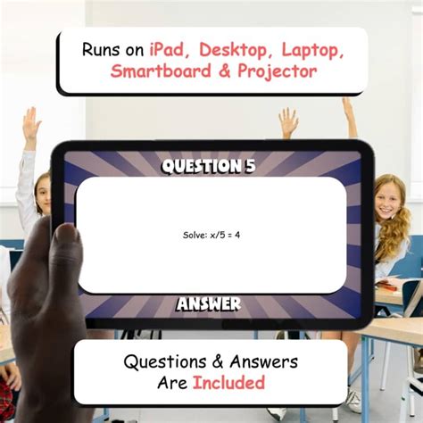 Equations With Fractions Jokers Wild Math Game No Prep Grade 7 Review